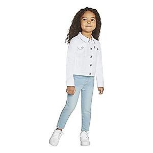 Levi's Girl's Denim Trucker Jacket, White, M