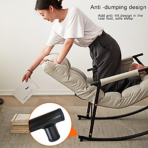 Rocking chair nursery,Metal Rocking Chairs with High Back,440Lbs Support Rocking Chairs,Padded High Back Folding Rocker with Padded Cushion and Headrest Pillow,for Front Porch,Garden,Patio,Backyard (