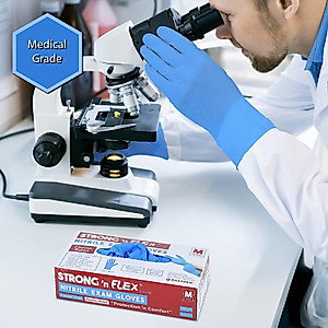 STRONG 'n FLEX Box of Medium Nitrile Exam Gloves, 100 ambidextrous gloves