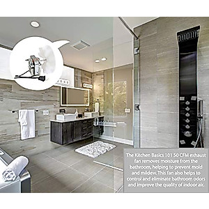 KITCHEN BASICS 101 Universal Bathroom Exhaust Vent Fan Motor Complete Kit Replacement for Broan Nutone C01575, 50 CFM, 120V Uppco, Ventorola E498-1, Bay Motors, Sears 569 Dayton, YJF6158, 65100 EM550