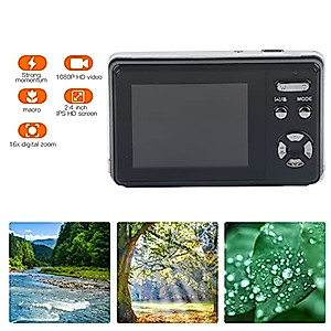 40MP Digital Camera 2.4 Inch Screen Mini Video Camera with 16x HD Digital Zoom 32GB Digital Cameras for Photography (Black)