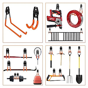 Rlipily 30 Pack Garage Hooks Steel Heavy Duty Garage Storage Hooks Utility Steel Wall Mount Garage Hanger&Organizer for Bikes,Garden Tools, Ladders, Bulk Items，Ropes and More Equipment