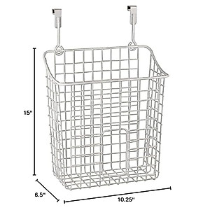 Spectrum Diversified Grid Over-The-Cabinet Dispenser Plastic Holder for Kitchen Storage, Sink Organizer for Recycling Grocery Bags, Extra Large, White