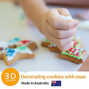 3dcrafx Cartepilla Worm Cookie Cutter and Stamp Set for Baby Shower, Cookie Mould, Professional Baking Dough Tools