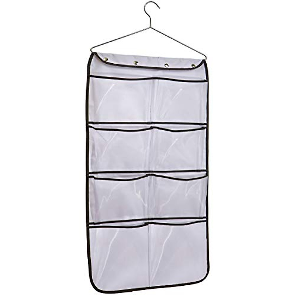 MISSLO Durable Hanging Closet Double Sided Bra Stocking Clothes Socks Organizer 15 Large Mesh Pockets, White