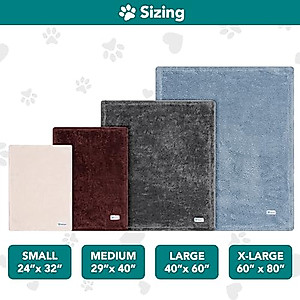 PetAmi Dog Blanket for Large Dogs Blue, Fluffy Soft Puppy Blanket, Sherpa Fleece Cat Blanket for Kitten, Calming Pet Blanket Throw for Bed Washable Sofa Couch Cover, X-Large 60x80