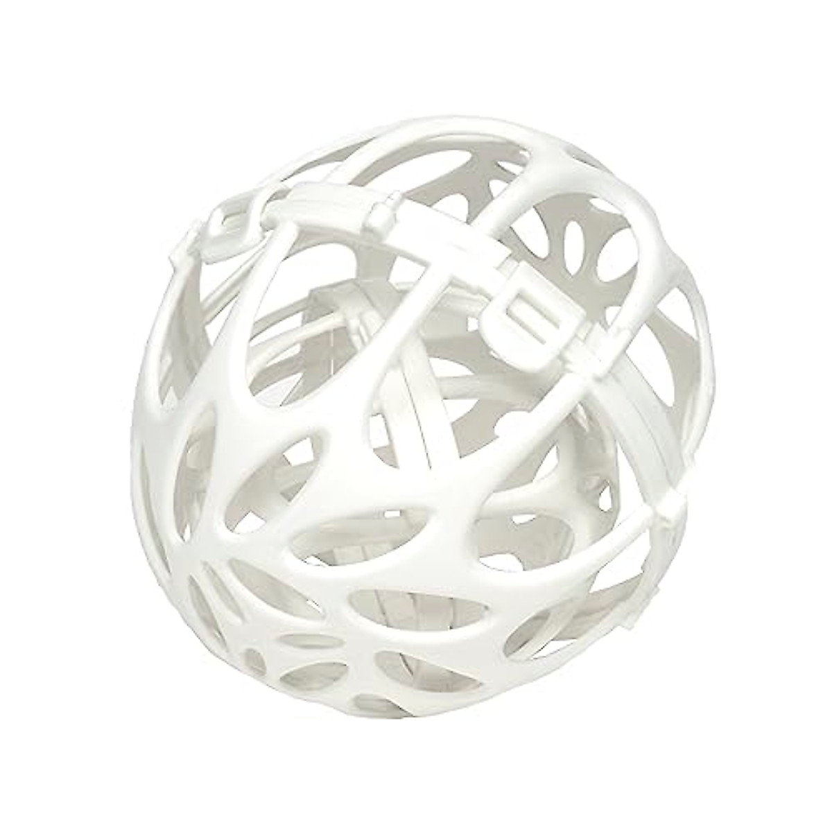 Home Basics Round Plastic White Laundry Bra Ball for Machine Washing Delicates 2 Interlocking Balls | Lock Closure for Secure Fit | Protects Delicates