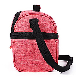 MORIOX Lunch Bag Women Double Deckers Lunch Box for Girls Thermal Insulated Leakproof Cooler with Shoulder Strap for Adults & Kids for Work School Picnic (Orange)