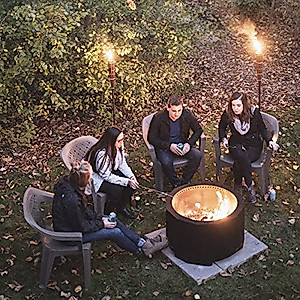 Blue Sky Outdoor Living 33” Steel Mammoth Patio Smokeless Fire Pit, Firewood and/or Wood Pellet Burning, Black (PFP3318)