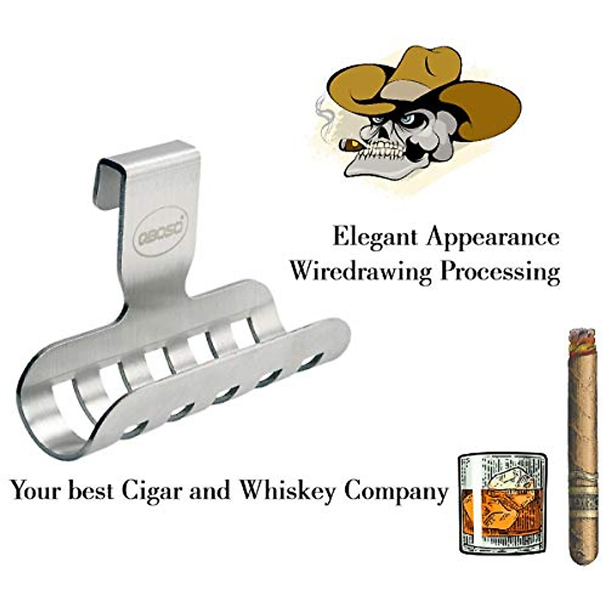 Whisky Glass Cigar Holder QBOSO Portable Cigar Holder With Hollow-carved Design, Whisky Glass-Mate on the Bar Countertop,Make Your Drinking and Smoking more Enjoyable