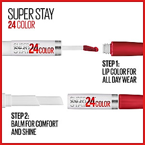 Maybelline Super Stay 24, 2-Step Liquid Lipstick Makeup, Long Lasting Highly Pigmented Color with Moisturizing Balm, Frozen Rose, Mauve Pink, 1 Count