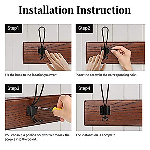 YIHATA Coat Hooks Wall Hooks, Heavy Duty Wall Mounted Black Coat Hooks with Double Prong Hooks, Hanging Hooks for Mudroom Hooks, Backpack Hooks, Hat Hook (14 Pack-A)