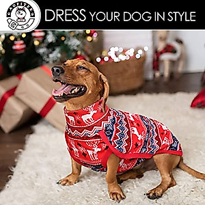 AOFITEE Dog Sweater, Warm Dog Coat Dog Winter Jacket, Windproof Dog Cold Weather Coats with Turtleneck, Pullover Dog Pajamas Pjs Onesie, Pet Apparel Winter Clothes for Small Medium Large Dogs