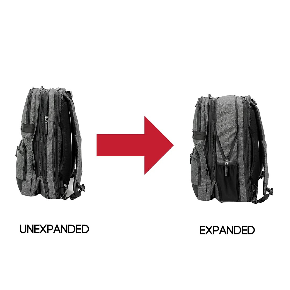 ONLI TRAVEL Revolution™ Double Pack - World class backpack - expands into a weekender bag -splits into two bags - handles two 17” laptops and two tablets (Black)