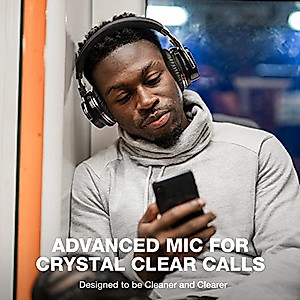 Audonia E7 Wireless Headphones with Mic Deep Bass, Bluetooth Headphones Over Ear, Hi-Def Audio, Comfortable Memory Foam Ear Cups with 30H Playtime for Travel, Home - Titanium Black