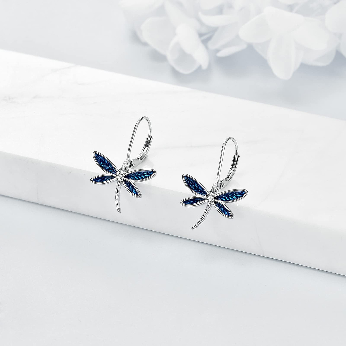 Dragonfly Earrings Sterling Silver Dragonfly Dangle Drop Earrings Dragonfly Jewelry Birthday Gifts for Women