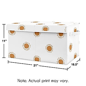 Sweet Jojo Designs Orange and White Boho Sun Boy Girl Small Fabric Toy Bin Storage Box Chest Baby Nursery Kid Room Pumpkin Orange Retro Bohemian Celestial Sky Desert Sunshine Minimalist Gender Neutral