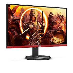 AOC G2590FX 25" Framless Gaming Monitor, FHD 1920x1080, 1ms, 144Hz, G-SYNC Compatible+AdaptiveSync, 96% sRGB, DisplayPort/HDMI/VGA, VESA, 25 inch, Black / Red