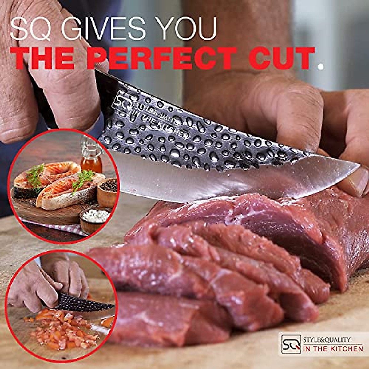 Viking Knife With Sheath, Our Caveman Knife Hand Forged Meat Knife is a Very Sharp Knife, Multipurpose Meat Cleaver Butcher Knife for Camping, Outdoors, BBQ, Deboning Knife & Fillet Knife