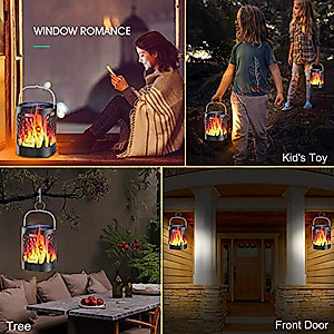 Upgraded Solar Lanterns Outdoor Hanging, YoungPower Dancing Flame Outdoor Torch Lights Solar Powered Umbrella Night Lights Dusk to Dawn Auto On/Off Landscape Lighting for Garden Camping Party, 4 Pack