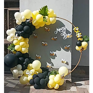 Black and Yellow Balloon Arch Kit, 100Pcs Black and Yellow Balloon Garland Kit, Black and Yellow Balloons Different Sizes 18/12/10/5 inch for Baby Shower Birthday Bee Bumblebee Themed Party Decoration