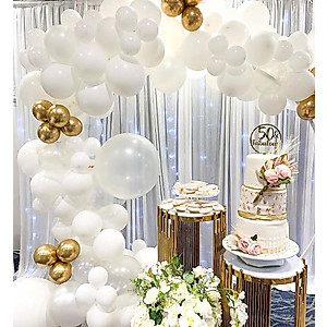 White Balloons Latex Party Balloons - 60 Pack 12 inch White Matte balloons Round Helium Balloons for White Theme Wedding Birthday Party Backdrop Decorations Holiday Celebration Graduation Decorations