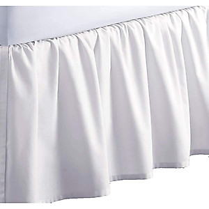 Queen's Linen Crib Dust Ruffle White Crib Bed Skirt With Split Corners -Crib Dust Ruffle For Standrad Crib 14 Drop (28” X 52”)