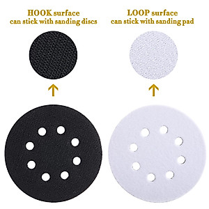 10 Pcs Soft Density Interface Pads 5 Inch 8 Holes Hook and Loop Sponge Cushion Buffer Backing Pad Foam Sanding Interface Pads for Orbital Sander Automotive Woodworking Polishing