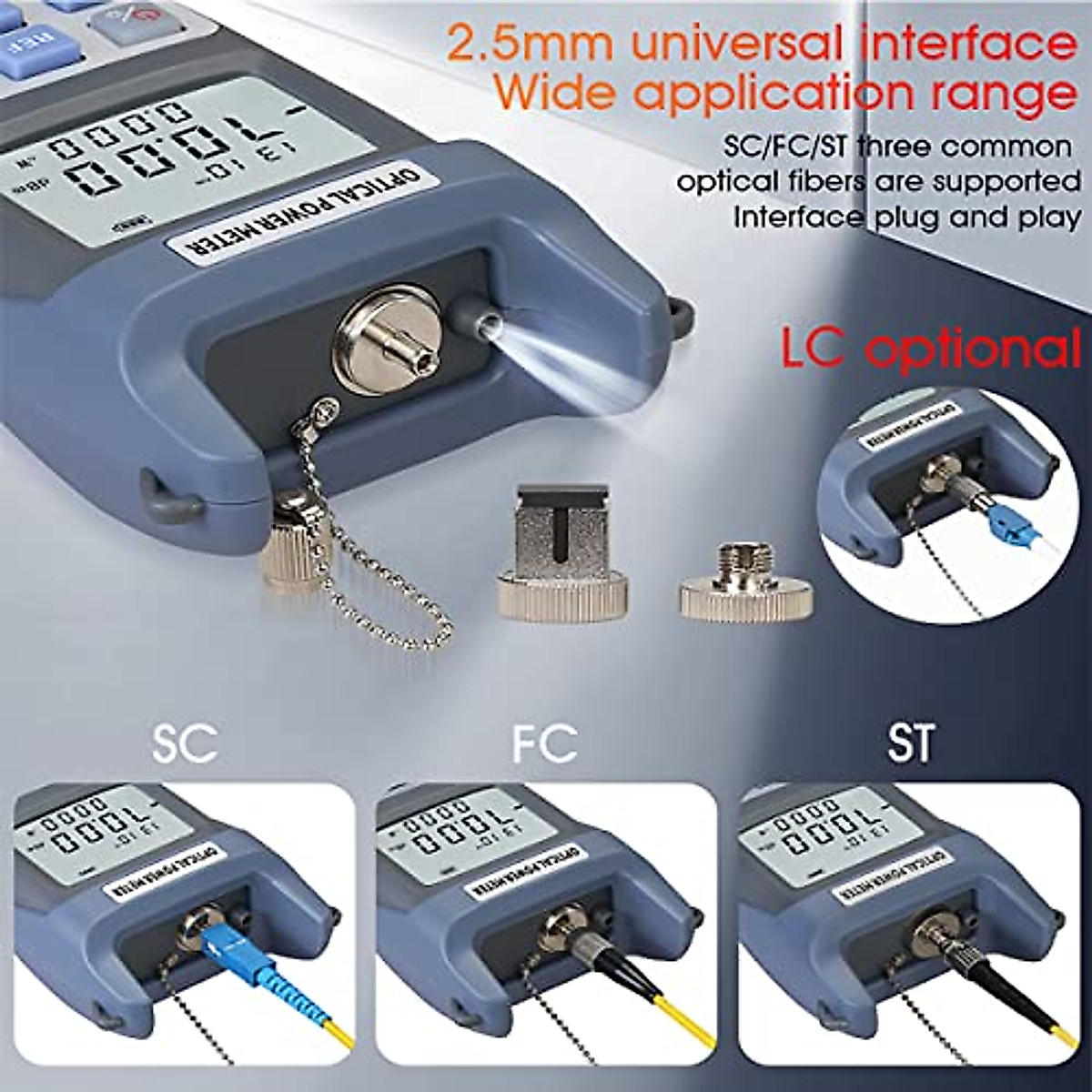 YICIZOL Visual Fault Locator,Optic Fiber Power Meter with FC,SC Connector, Optic Fiber Cleaver FTTH Tool Kits for CATV Engineering (FTTH-X0)