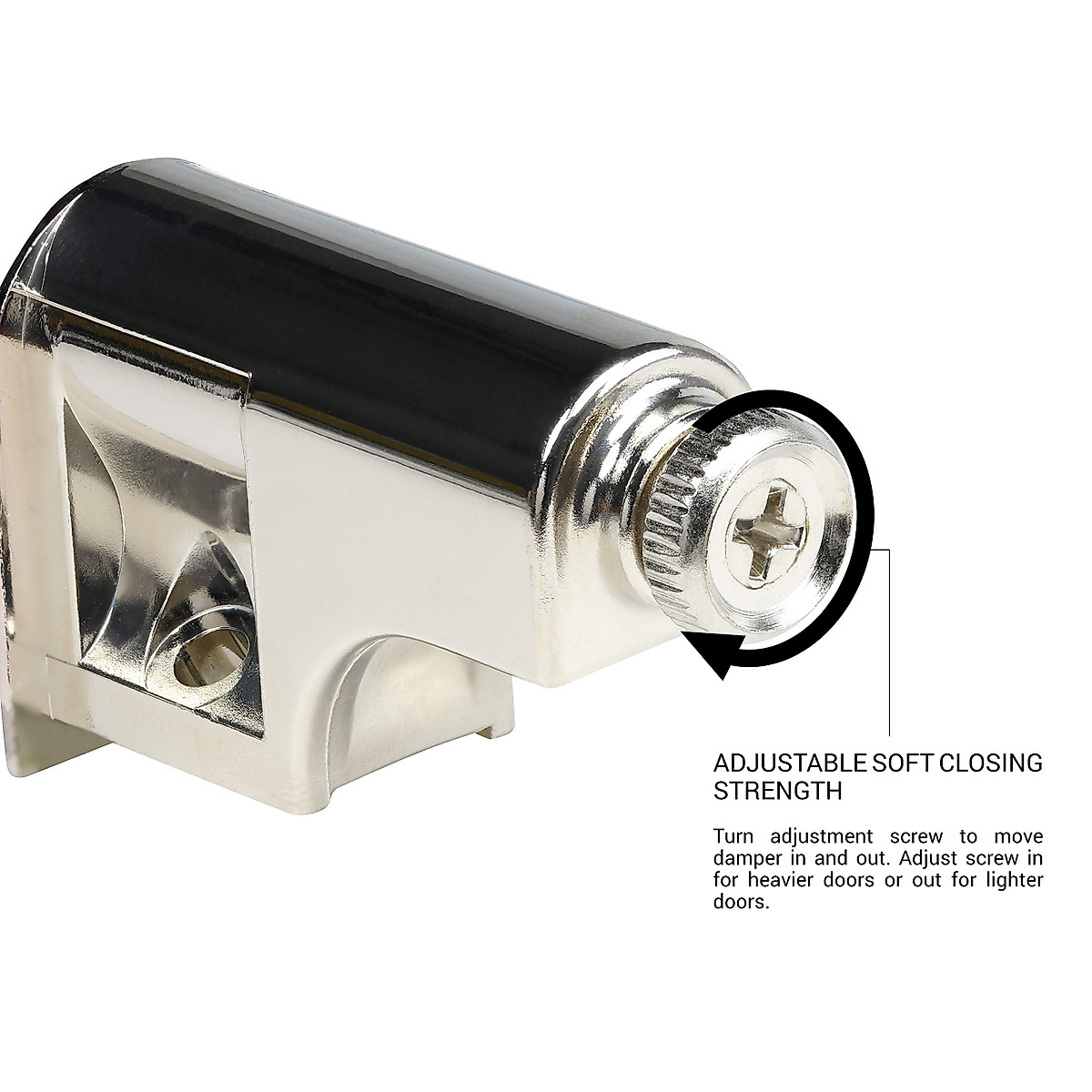 25 Pack Rok Hardware Soft Close Damper for Cabinet Doors/Compact/SoftClose Cabinet Adapter/Hardware/Hinge Polished Nickel Finish, SCD103