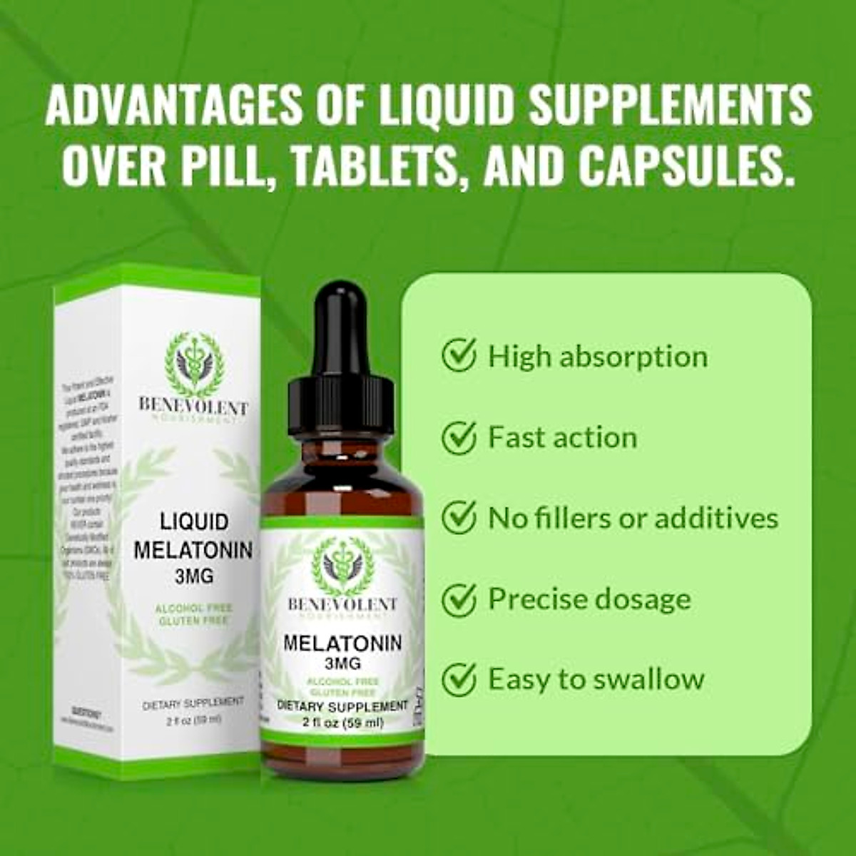 Liquid Melatonin for Kids and Adults 3mg - Natural Sleep Aid Drops, Berry Vanilla Flavor, Made in USA. Tincture Helps Fall Asleep Faster, Stay Asleep Longer. Children Friendly. Non-GMO. No Fillers.