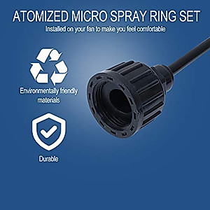 OUNONA 1 Set 12 Nozzles Black Nozzle Line Mister Misting Inch Cooling Spray Sprinkler Canopy Mist Ring Ties Inches Water Garden Kit Greenhouse Indoor Porch Pool Fan Deck Outdoor
