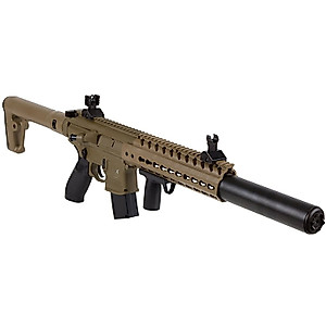 Sіg Sauer MCX .177 Cal CO2 FDE Air Rifle with Wearable4U CO2 90 Gram (2 Pack) and 500x Pellets Bundle
