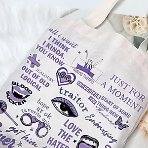 G2TUP Singer Album Aesthetic Tote Bag Vampire Fans Reusable Shopping Bag Purple Butterfly Concert Bag (Just For Tote Bag)