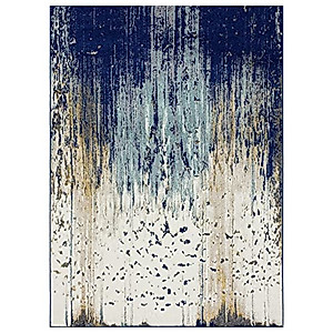 LUXE WEAVERS Artistic Blue 8x10 Abstract Area Rug, Non-Shedding Medium Pile Rug for Modern Coastal Décor