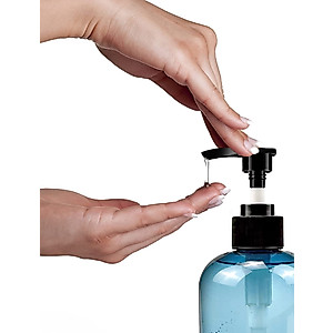 Empty Plastic Bottles with Pump Dispenser Blue Soap Dispenser Bottles, Refillable Travel Containers for Hand sanitizer Shampoo Lotion, etc. - No BPA/Paraben, 500ml/16.9oz(3Pack)