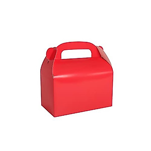 GARROS Red Party Treat Boxes 6.9"x6.5"x3.5" 24-Pcs Each DIY Favors Bag,New Years Boxes,Birthday Party Gift Giving Wedding, Baby Shower, Graduation Party Supplies,New Years G, Valentines Day, Holidays