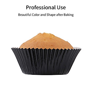 Vibrille Rose Gold Foil Cupcake Liners Standard Muffin Baking Cups, 200-count