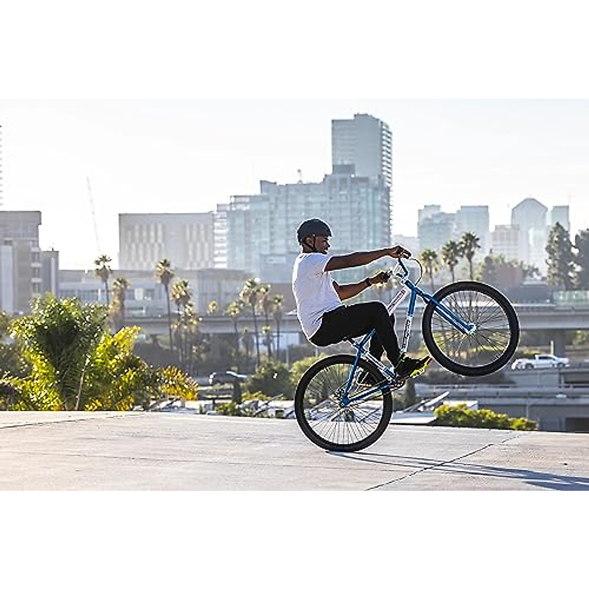 Mongoose Hooligan Mens and Womens BMX Bike, 29x2.3-Inch Wheels, Durable Steel Frame, Single Speed, Disc Brakes, Blue