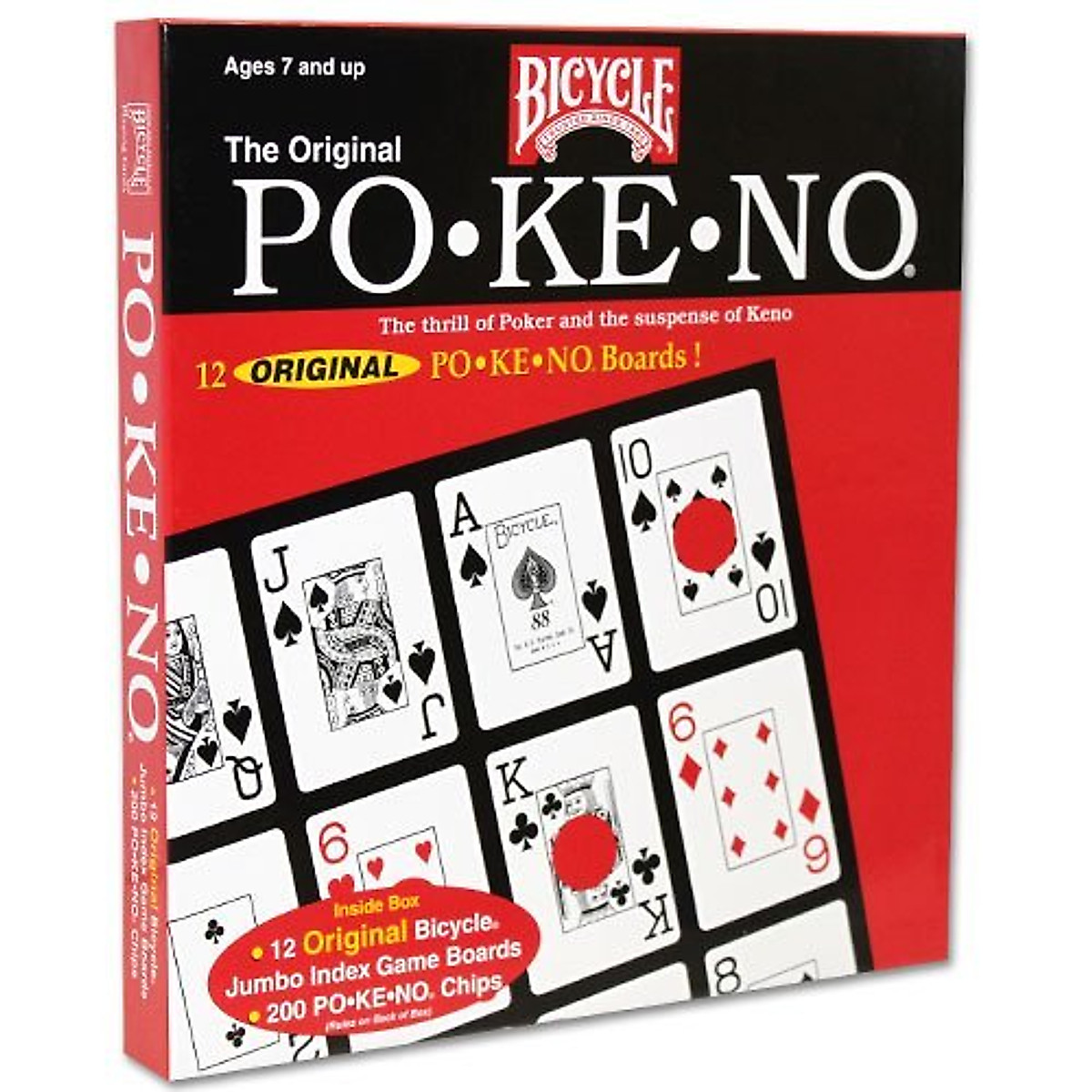 MBGBrybelly Po-ke-no + Expansion Cards Bundle for 24 Players - 24 Unique Jumbo Index Game Boards, 400 Chips and Deck of Playing Cards - Pokeno Family Casino Board Game Night Gift Set