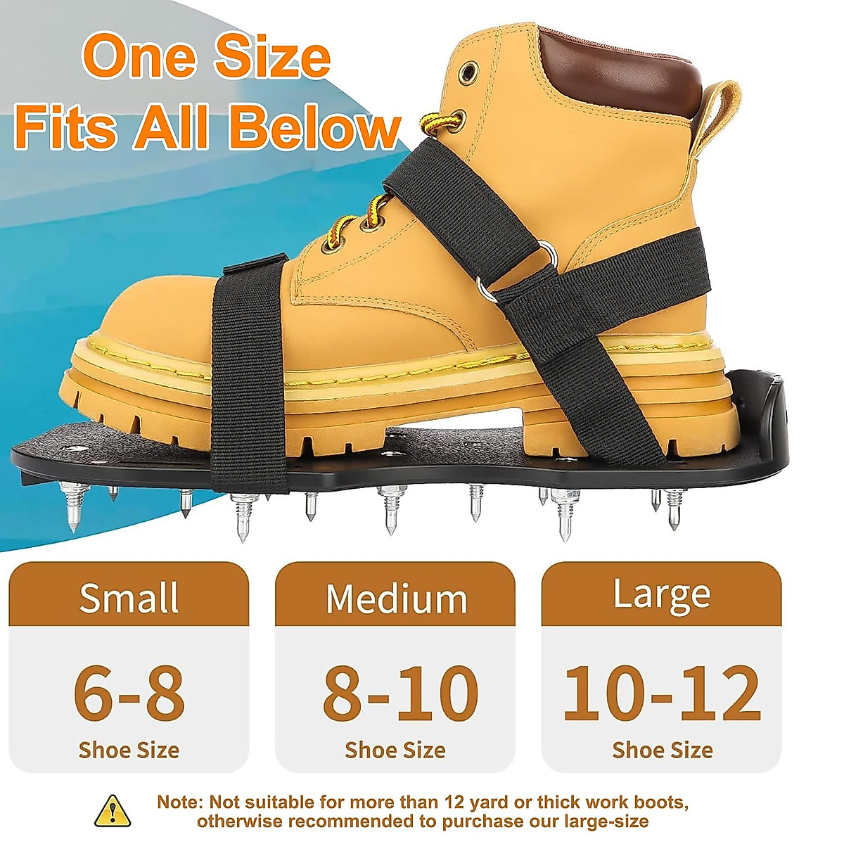 FIETODK Epoxy Floor Spiked Shoes Fully Assembled Gunite Spiked Shoes with 3/4" Short Spikes for Garage Floor Epoxy, Overlays, Cover Installation,1 Pair (Black)