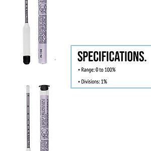 Alcohol Meter Spirit Meter 0-100% Measures Alcohol in Distilled Spirit 23cm