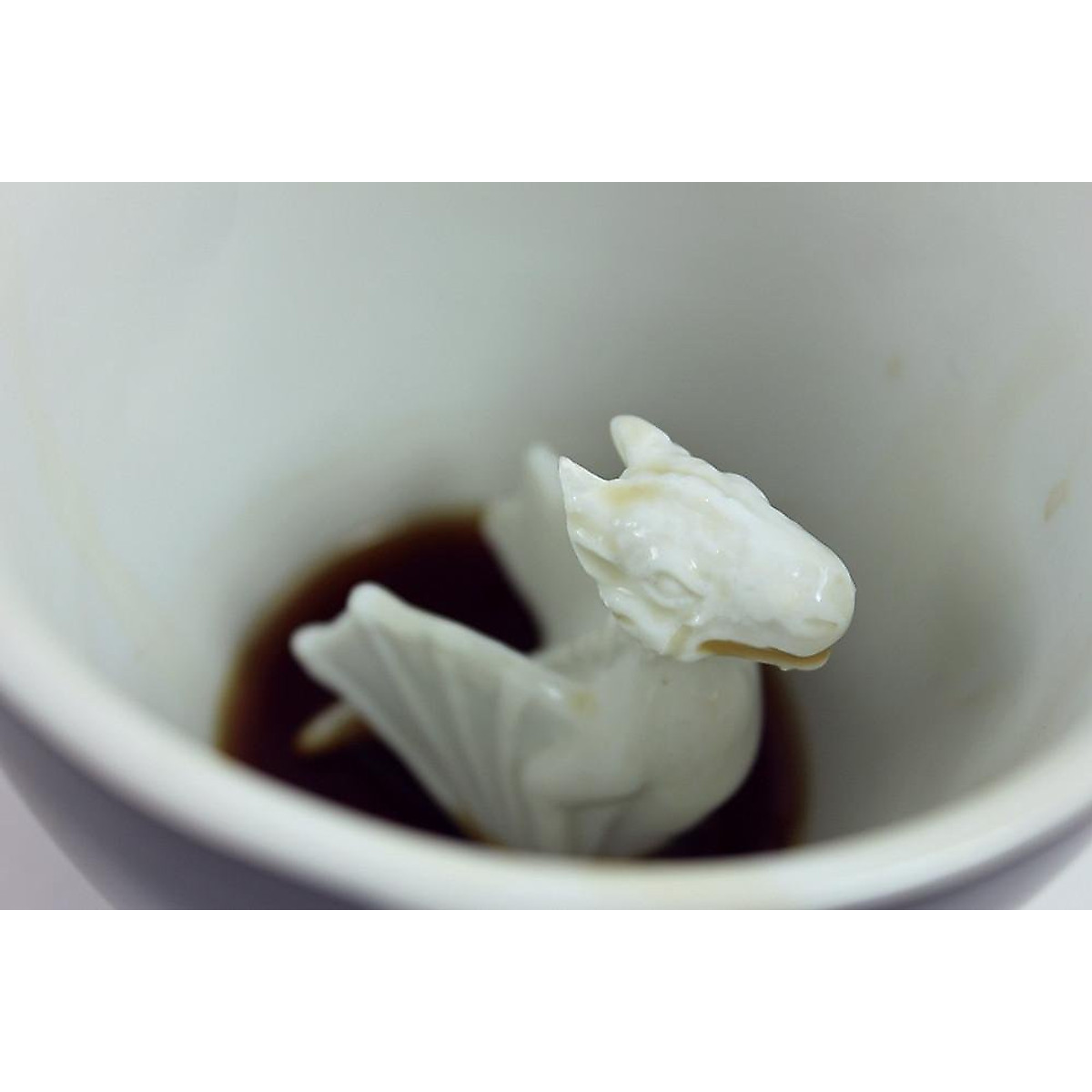 creature cups Dragon Ceramic Cup (11 Ounce, Black) - Hidden Animal Inside - Holiday and Birthday Gift for Coffee & Tea Lovers