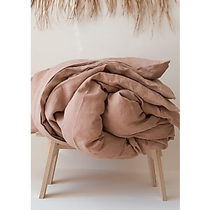 Organic Linen Comforter Cover, Linen Duvet Cover in Dusty Rose, Linen Bedding with Custom Size, 3 Pcs Duvet Cover Set (Queen)