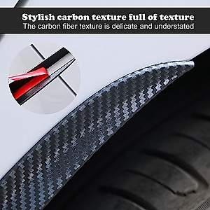 Hawyet 4 PCS Car Wheel Eyebrow Arch Trim Lips Strip, Car Wheel Eyebrow Arc Decorative Strip, Universal Fender Edge Lips Protector (Carbon Fiber Black)