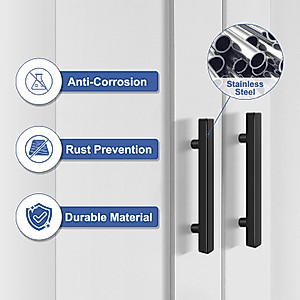 Onateel 30 Pack 5 Inch Matte Black Cabinet Pulls Stainless Steel Cabinet Handles, 3 Inch Hole Center Drawer Pulls Kitchen Cabinet Hardware