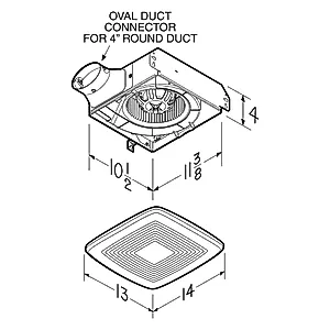 Broan-NuTone LP80 ENERGY STAR Certified LoProfile 4" Bath Ventilation Fan, 1.0 Sones, 80 CFM White Exhaust Fan