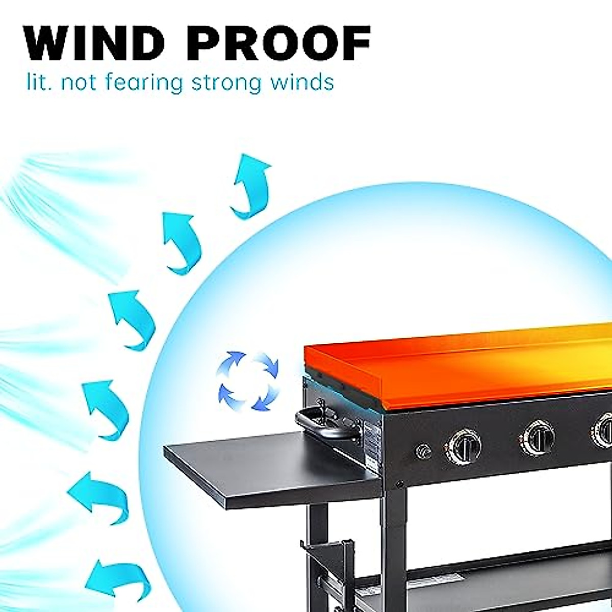 Black 28 inch Wind Guards for Blackstone Griddle, Magnetic Wind Screens, Blackstone Griddle Accessories, Fit with Side Shelf, Lid and Rear Grease Cup, Heat Shield for Side Table, Magnetic