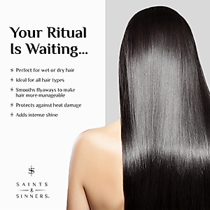 Saints & Sinners Award Winning Velvet Divine Hair Styling Potion, Thermal Protectant, Shine & Defrizzes Hair, Moisturizing Anti-Frizz Hair Cream, Helps Dry Hair, 3.4 oz