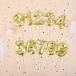 PHD CAKE 2.76 Inch Diamond Gold 1 Number Birthday Candles, Gold Number Candles, Cake Number Candles, Party Celebration